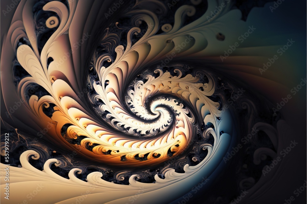 a computer generated image of a spiral like object in yellow, blue, and ...