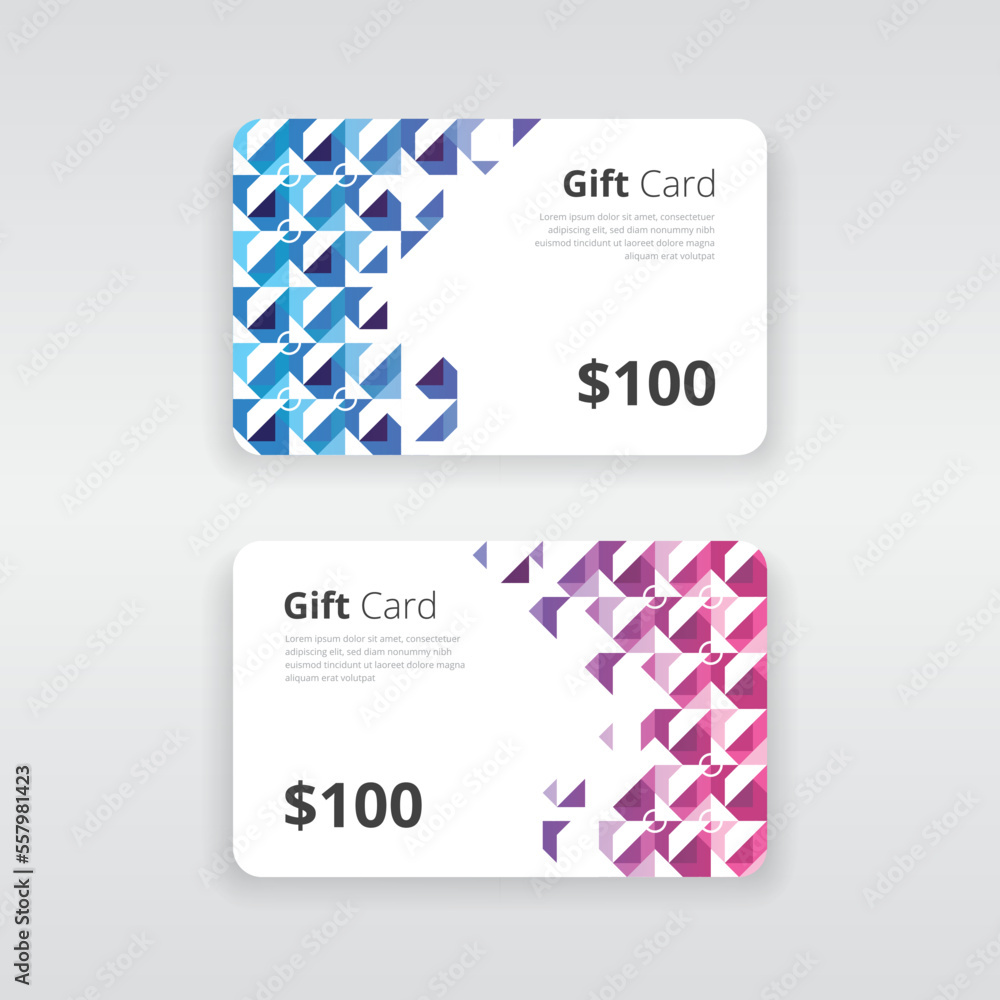 Modern and professional gift voucher or gift card template with purple ...