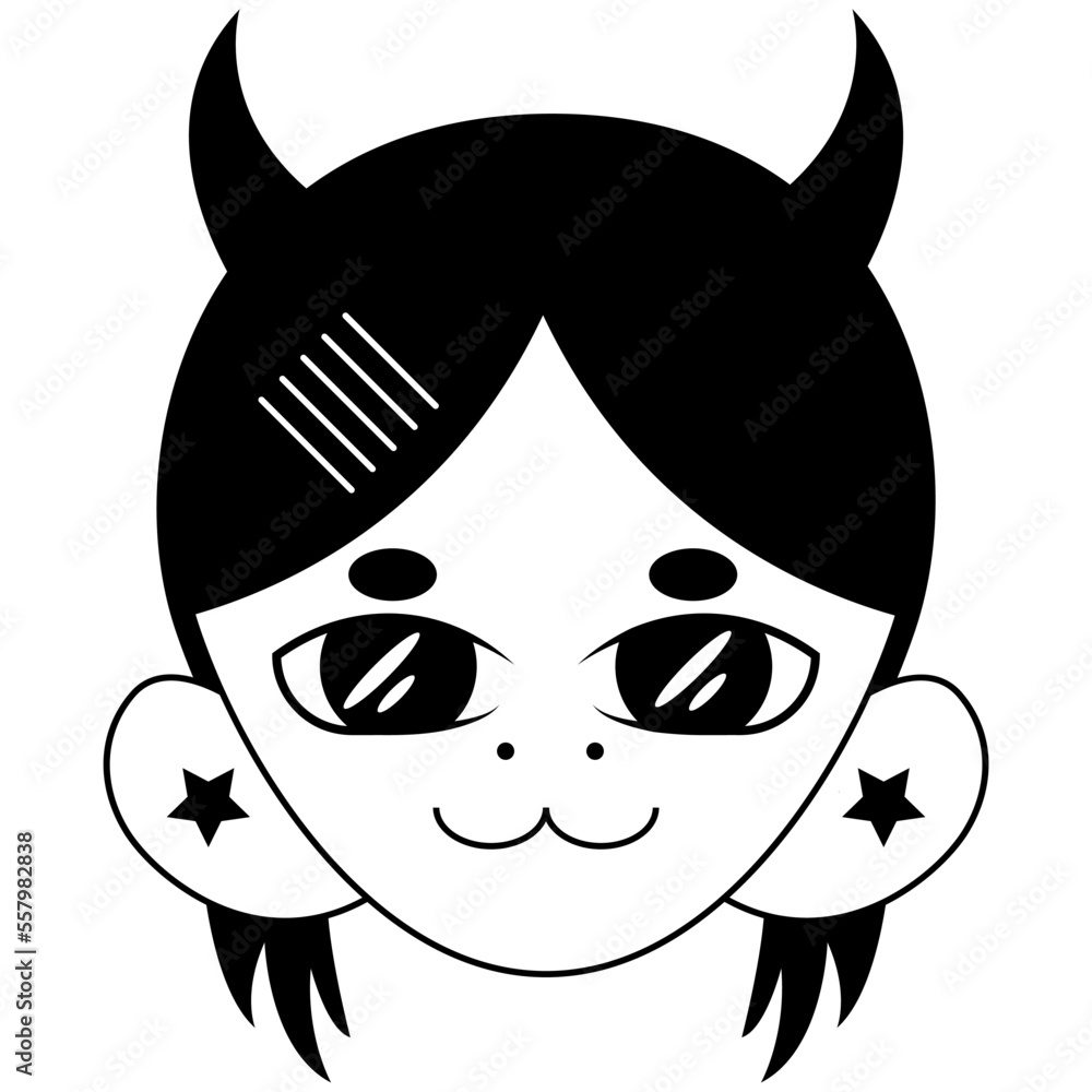 Cute little girl cartoon character, demon girl, avatar, anime avatar ...