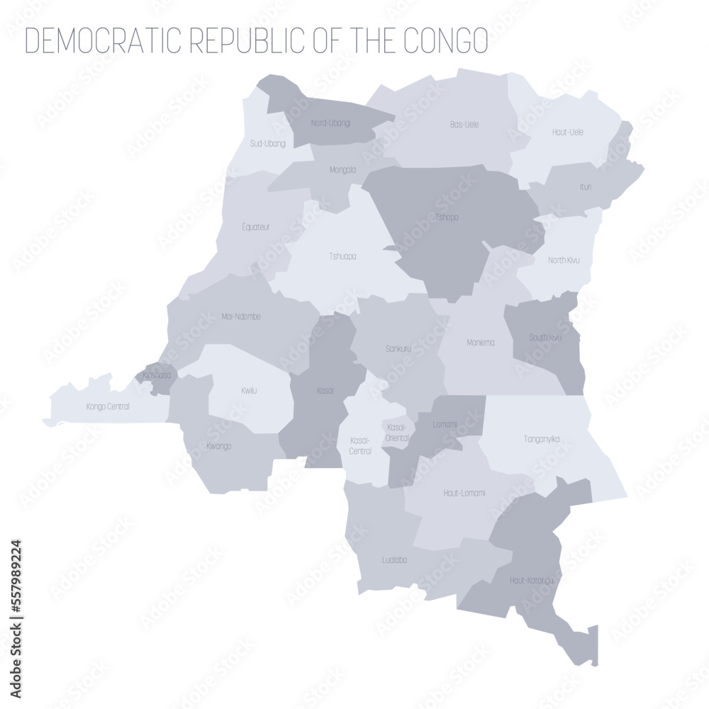 Democratic Republic of the Congo political map of administrative ...
