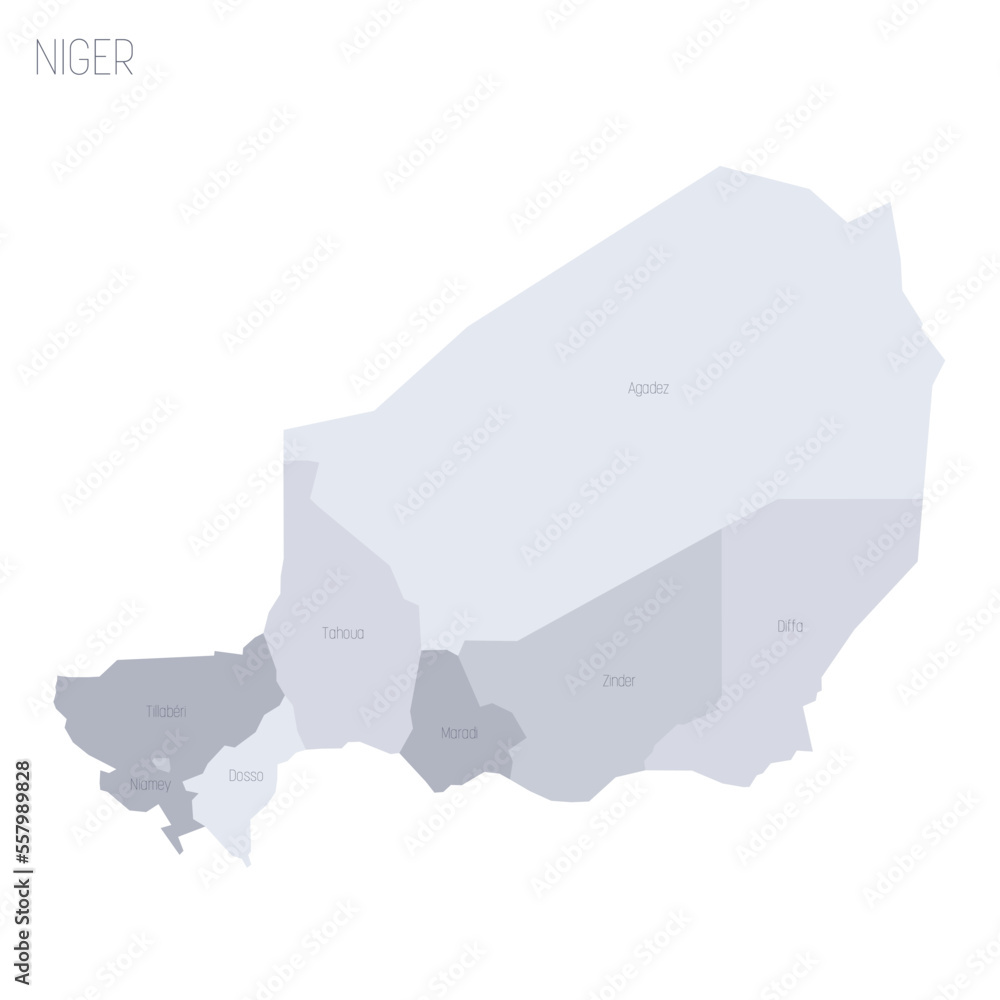 Niger political map of administrative divisions - regions and capital ...