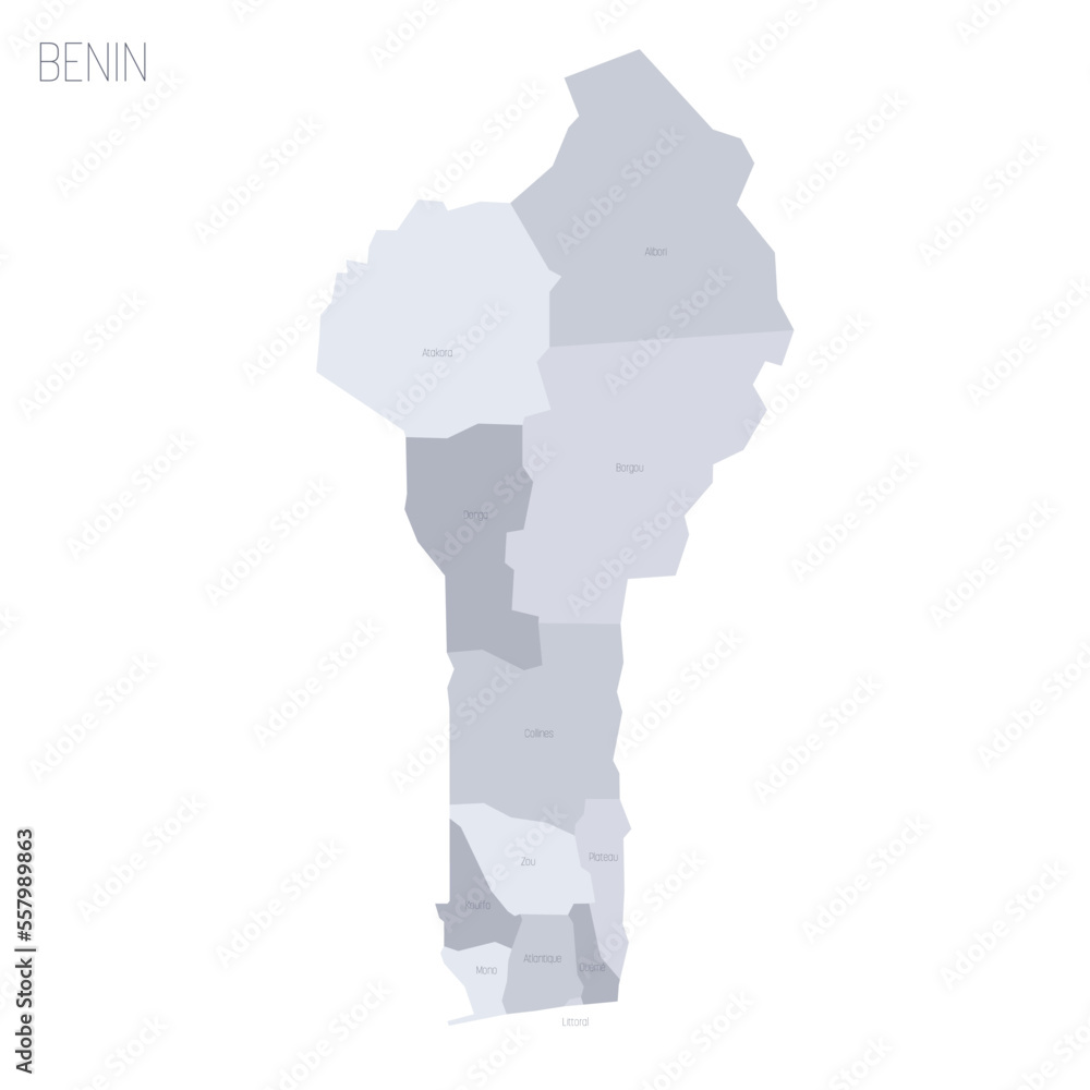 Fototapeta mapa świata dla dzieci Benin political map of administrative ...