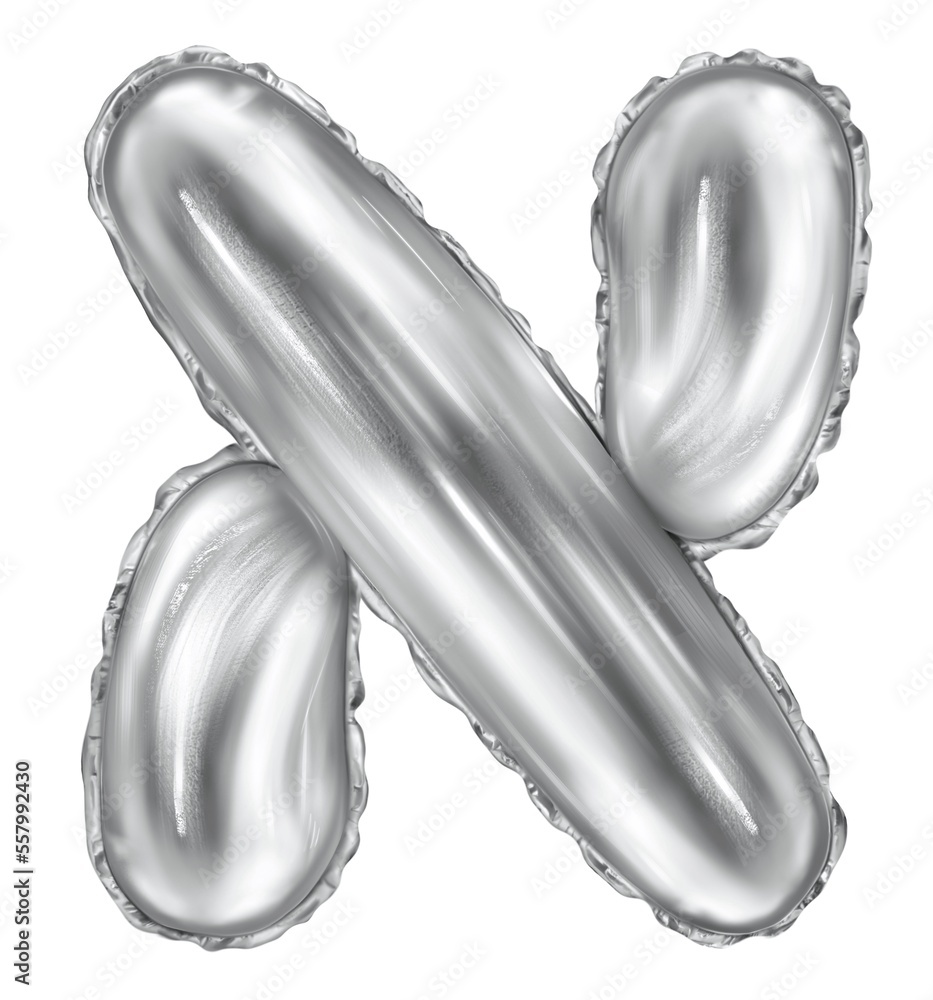 Silver foil inflatable toys font Hebrew letters balloons. 3d ...