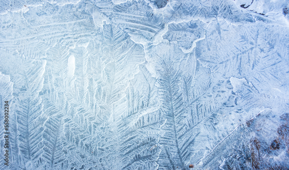 ice texture with patterns. natural patterns on frozen water Stock Photo ...