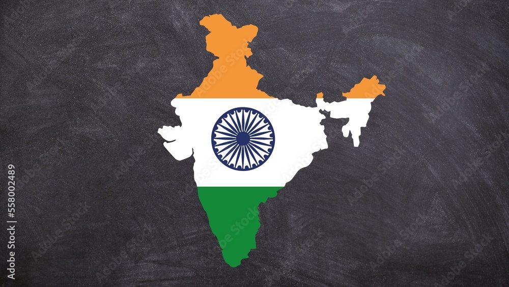 Indian Map with flag inside. Modern Map design of India,India republic ...