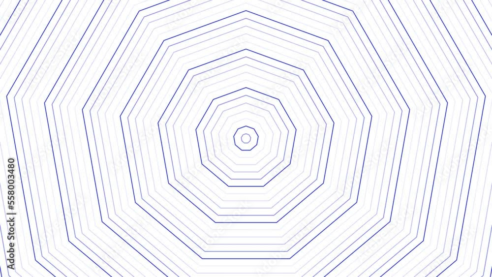 Vidéo Stock Blue slim nonagon star simple flat geometric on white ...