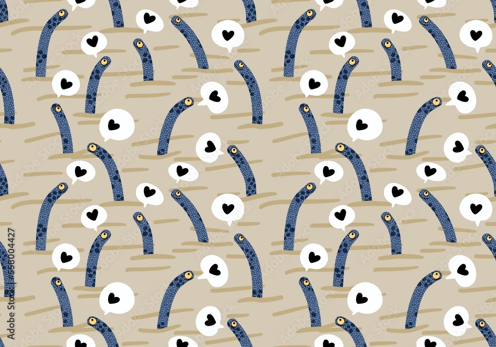 Cartoon sea ocean animals seamless spotted eel pattern for wrapping ...