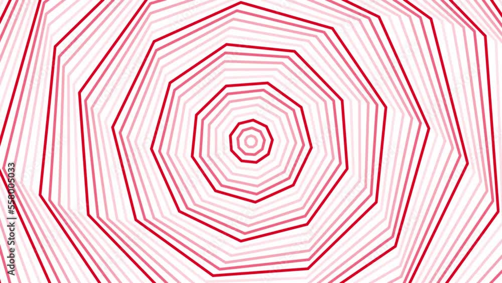 Red spin nonagon star simple flat geometric on white background loop ...