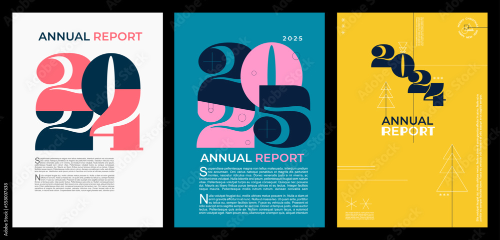 Budget planner. Annual report 2024 template layout design, Typography ...
