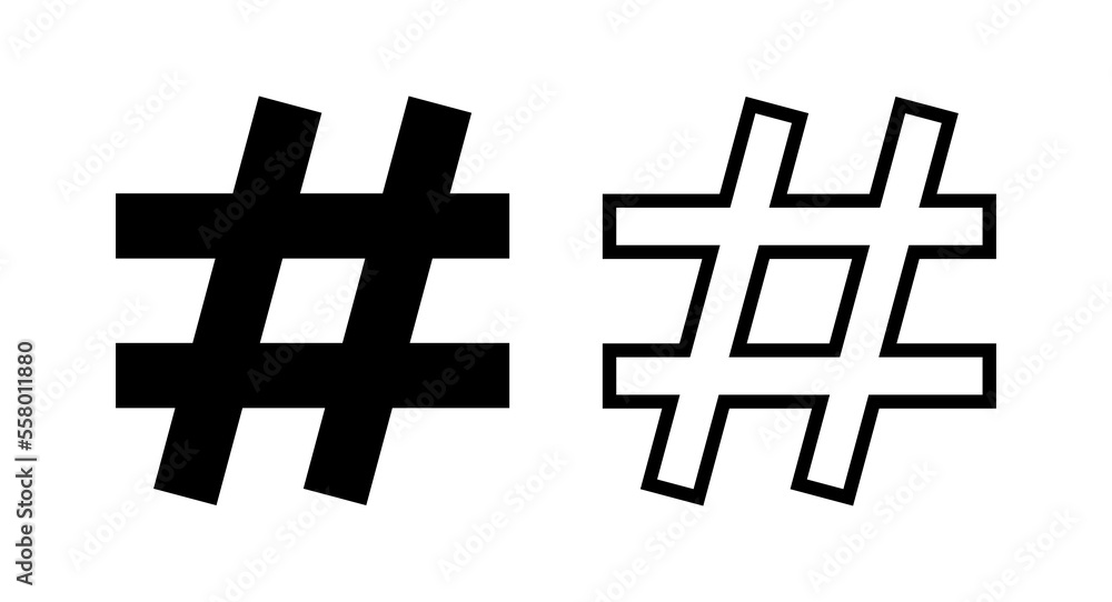 Hashtag icon vector illustration. hashtag sign and symbol Stock Vector ...