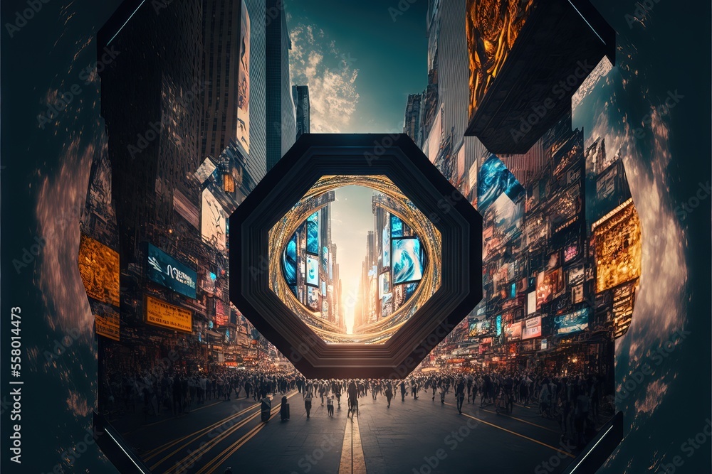 A Dimensional Portal in the middle of a Big Street in a Big City ...