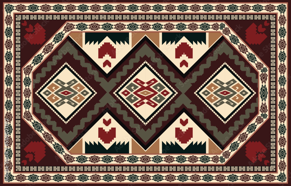 Carpet pattern Persian. Geometric ethnic oriental seamless pattern ...