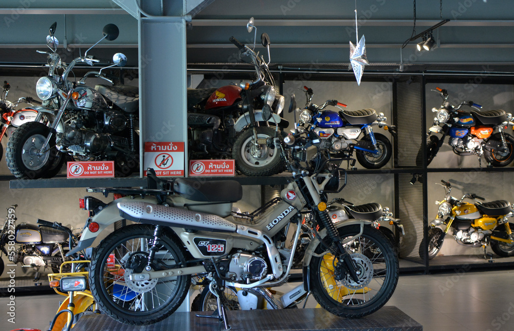 Motorcycles are multi-ton and multi-model motorcycles. display in store ...