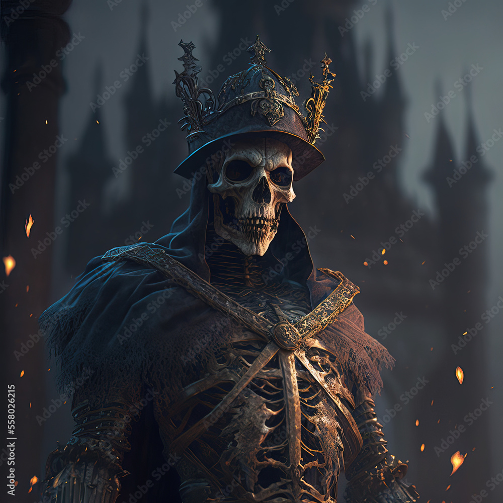 The army of the undear, skeleton with a castle, evil death soldier ...