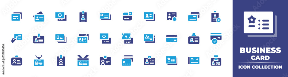 Business card icon collection. Duotone color. Vector illustration ...