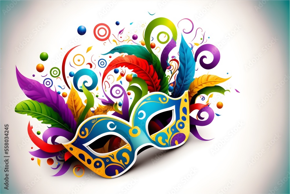 Carnival mask, carnival face, background, colorful, vector Stock ...