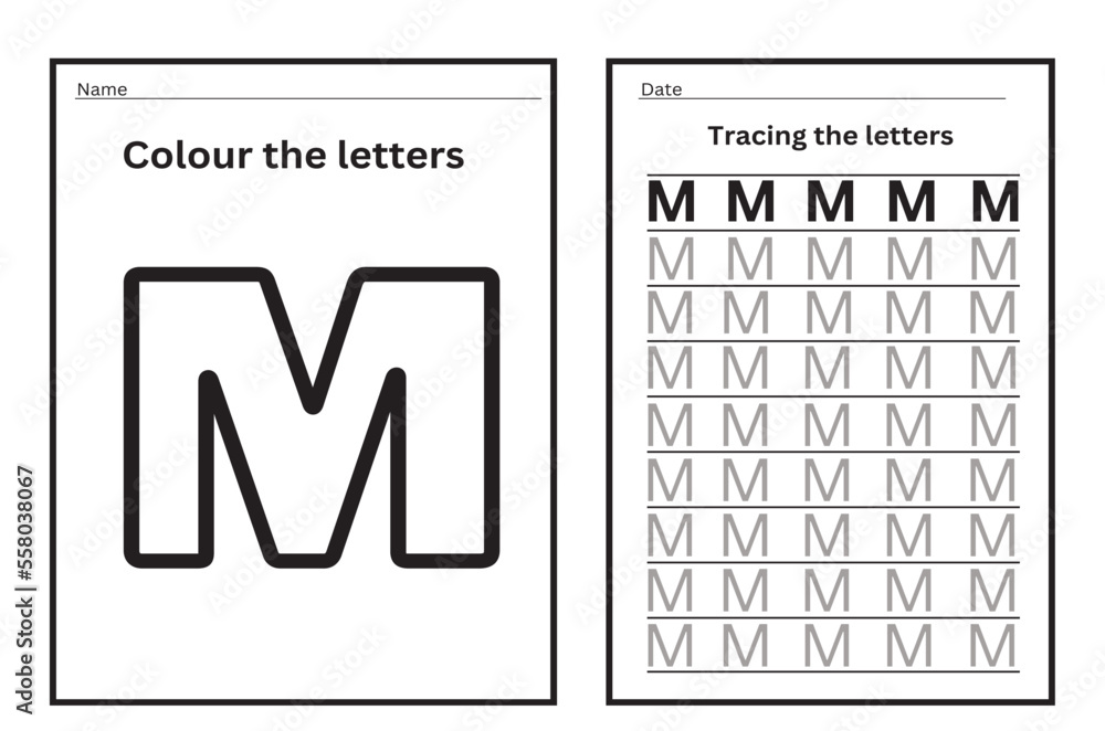 Alphabet tracing practice Letter M. Tracing practice worksheet ...