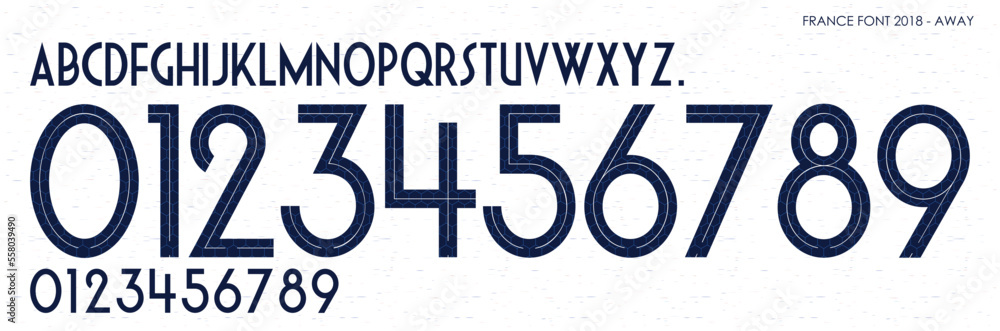 font vector team 2018 kit sport style font. football style font with ...