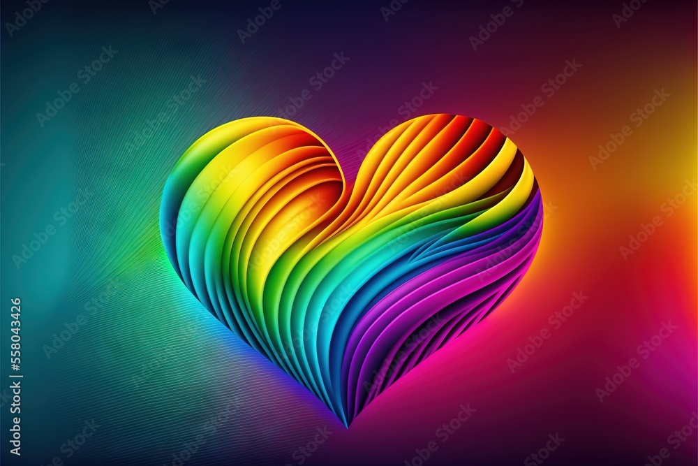 a rainbow heart with a black background and a rainbow background with a ...