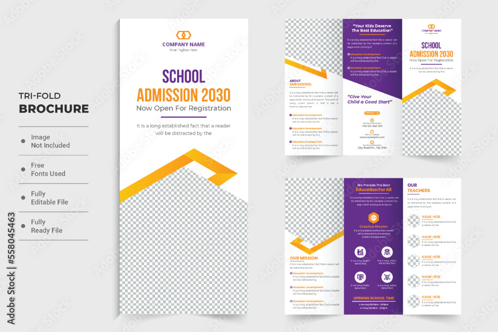 Academic education promotional brochure template for school or ...