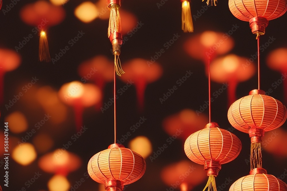Sky Lanterns Candle Lit Floating into the Night Sky Seamless Texture ...
