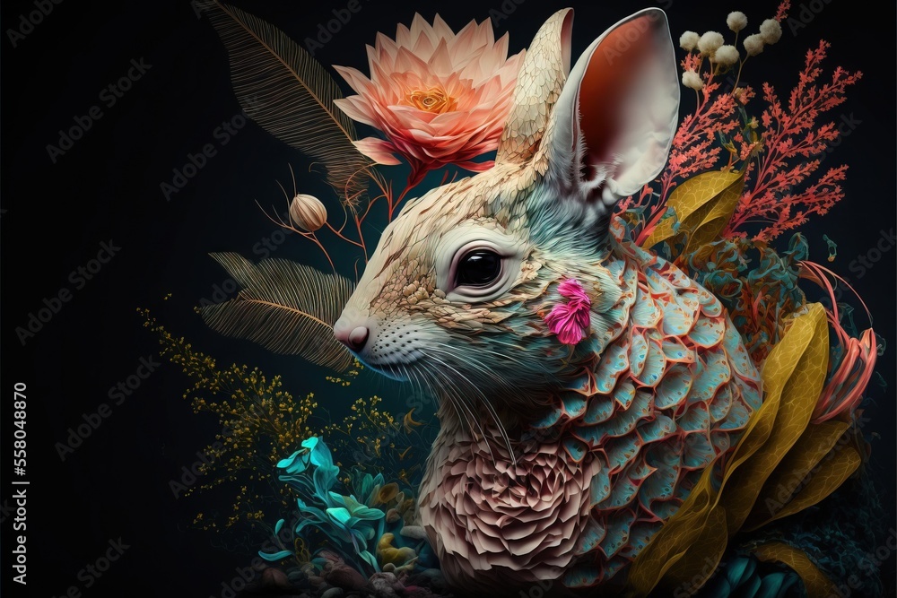 Rabbit Head Painting