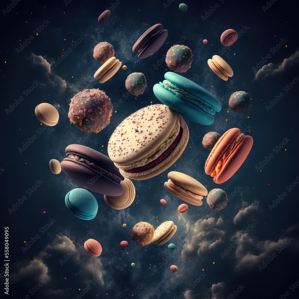 a bunch of different types of food flying through the air in the air ...