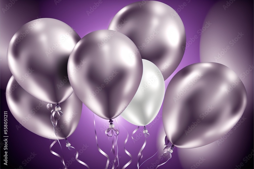 Purple Balloon With String