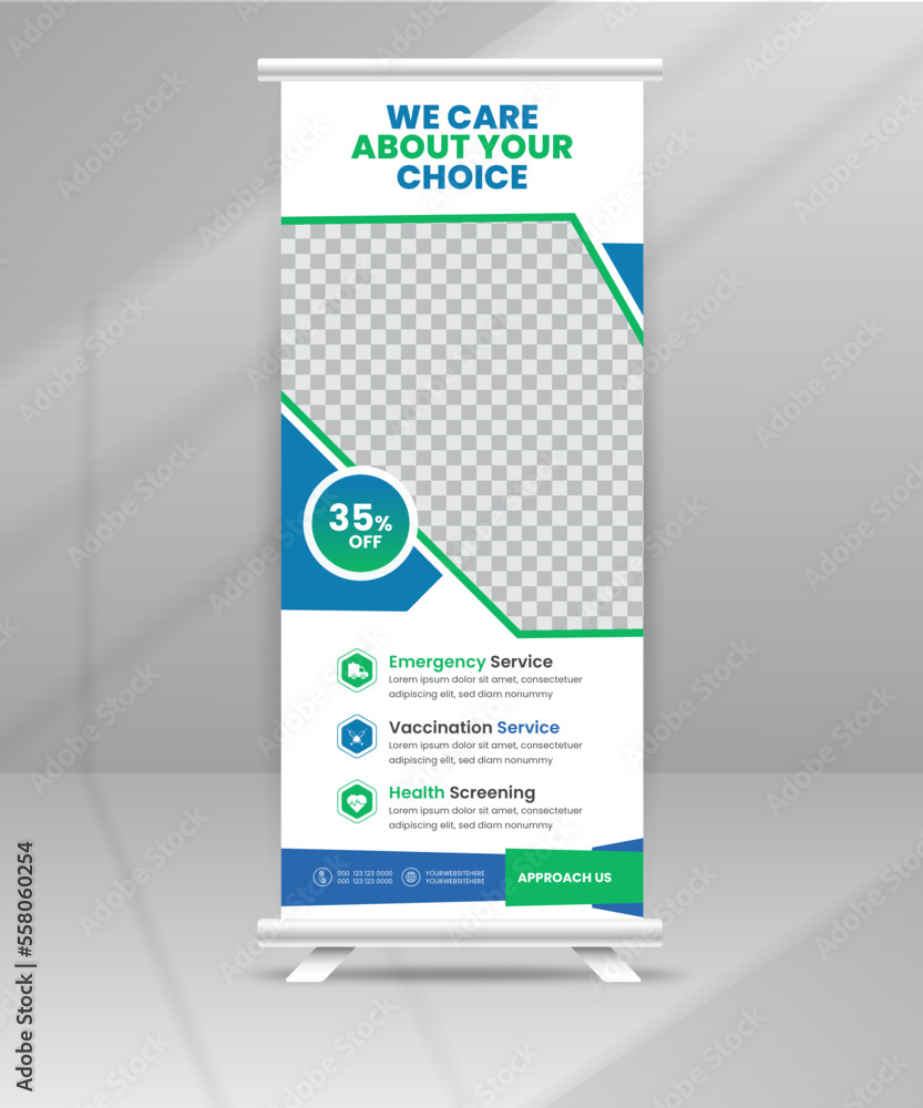 Medical Roll up Banner design Stand for Hospital Healthcare Exhibition ...