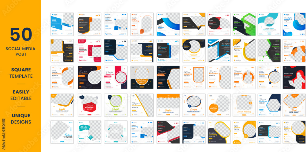 50 Social media bundle collection, Corporate and digital marketing ...