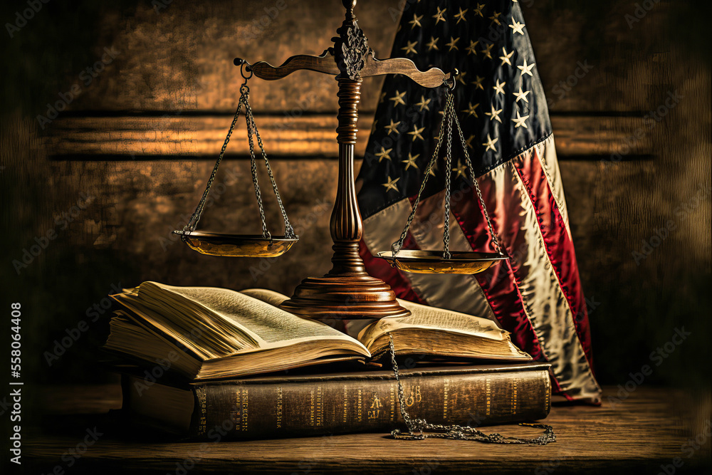 A strong illustration symbolizing the scales of justice of a judge ...