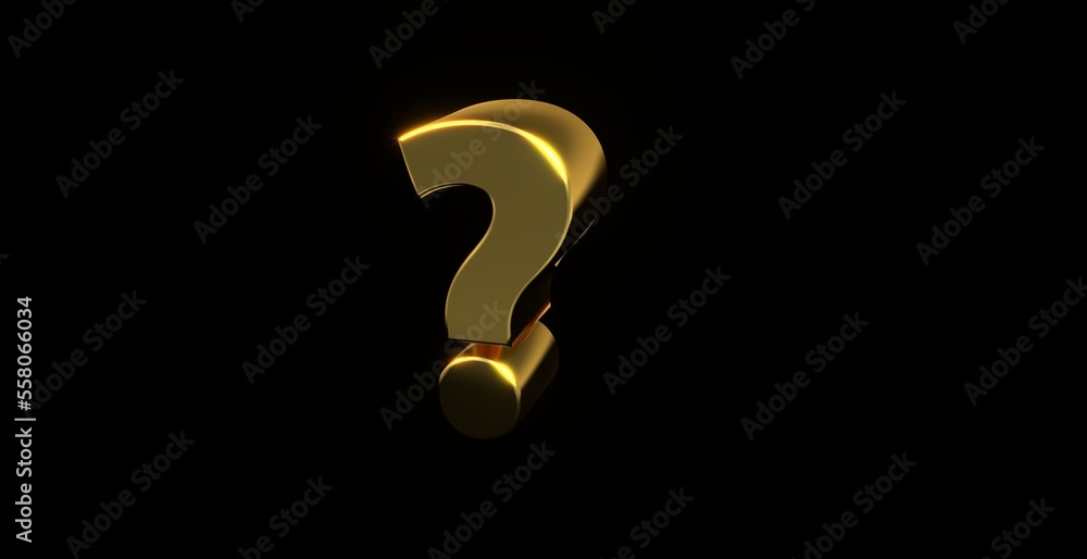 Fragezeichen, Quiz, Rätsel, Ungewissheit, Zeichen, Schrift, 3d, gold ...