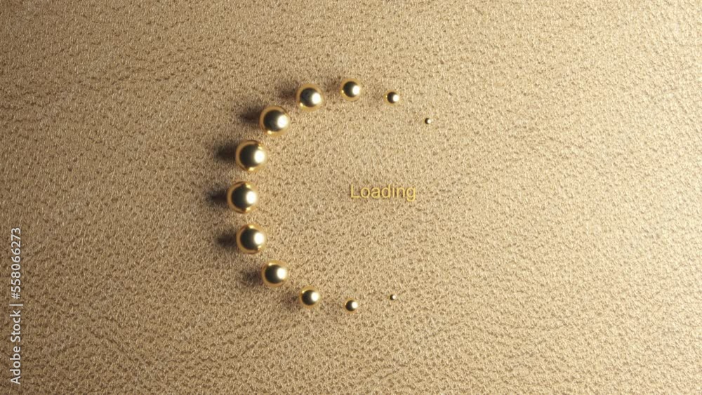 Circle Loading Icon, Animation seamless loop. Sphere Golden metal ...