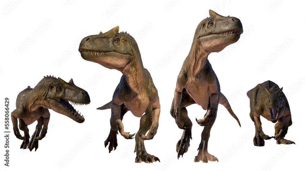 ภาพประกอบสต็อก Allosaurus roaring isolated on blank background PNG ...