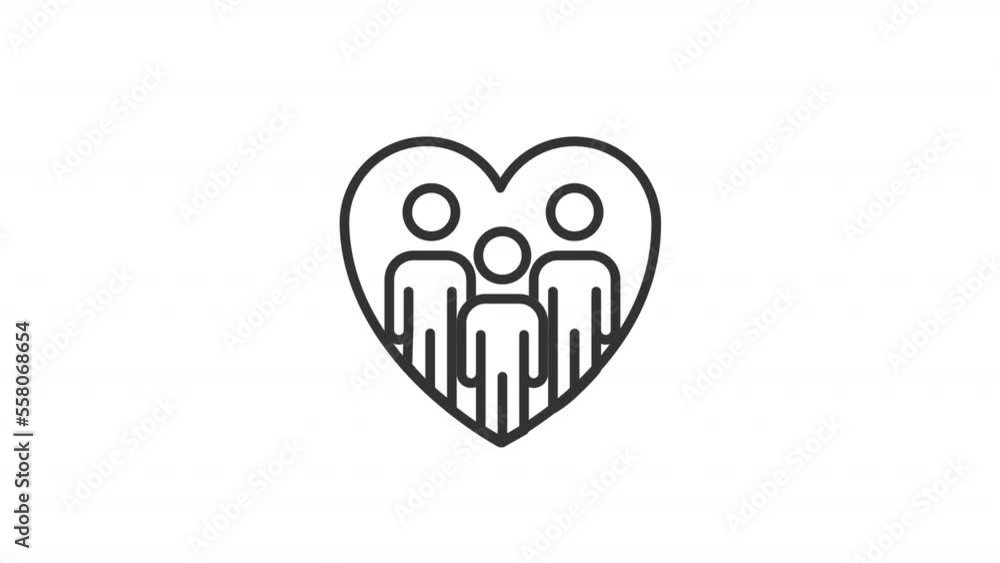 Animated community work linear icon. Volunteering opportunity ...
