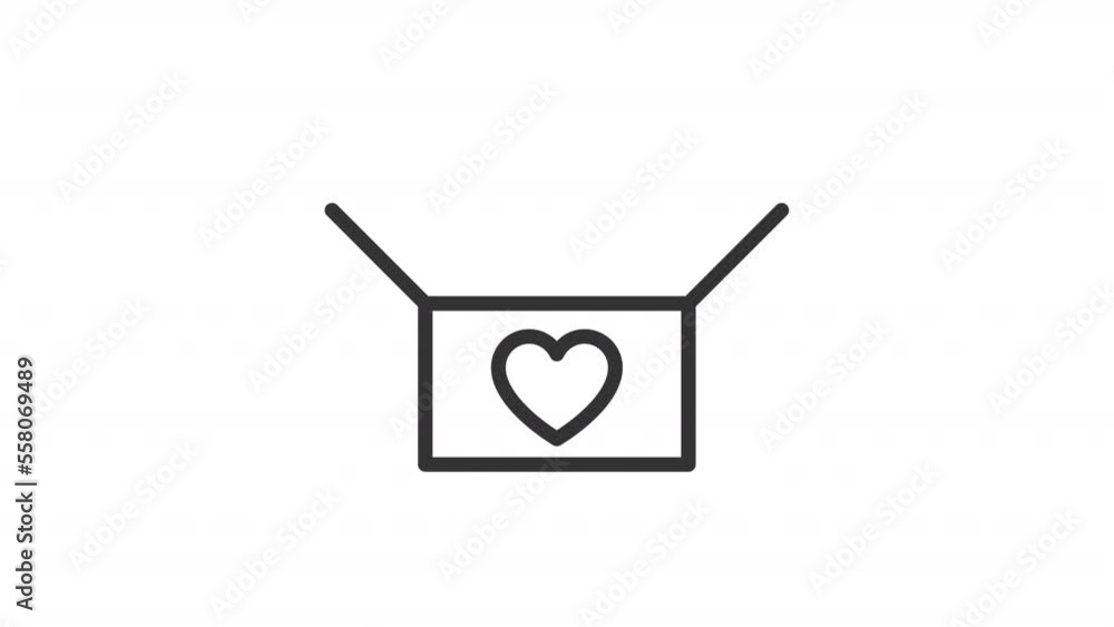 Animated poor box linear icon. Fundraising event. Encourage cash ...