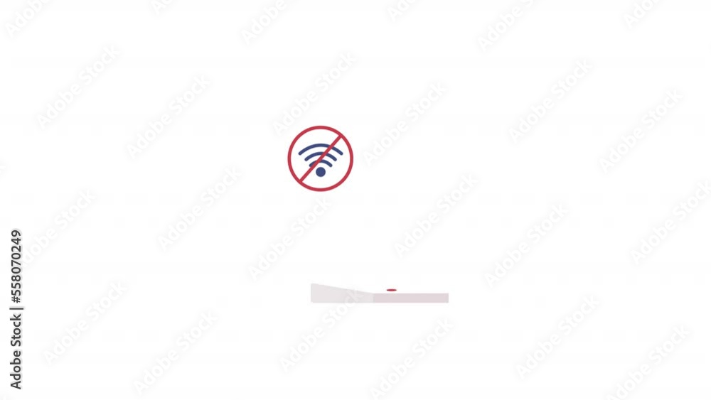 Animated no wifi elements. Flat cartoon style HD video footage ...