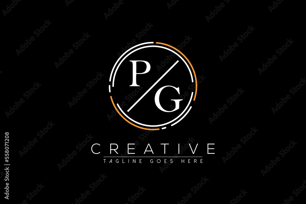 letter pg elegant and luxury Initial with circle frame minimal monogram ...
