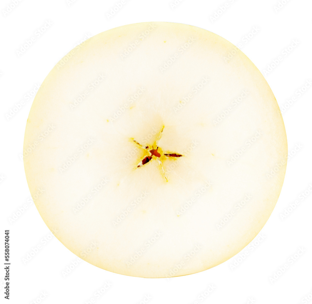 Japanese Green Orin honey core Apple on white, Fresh Yellow and Green ...