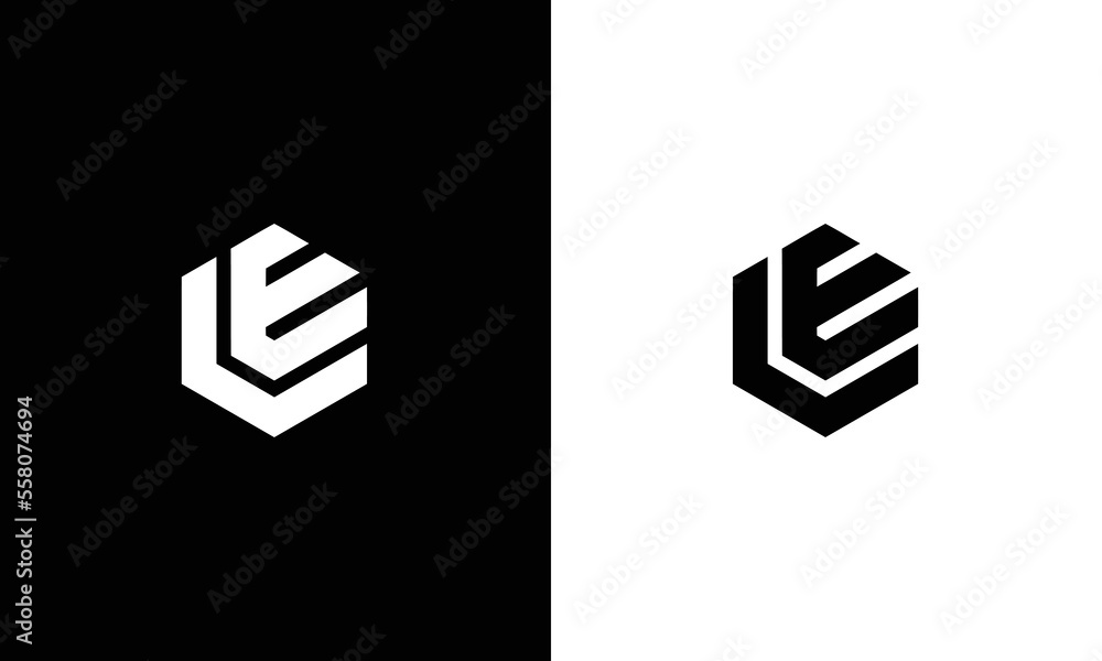 LE L E logo design concept with background. Initial based creative ...