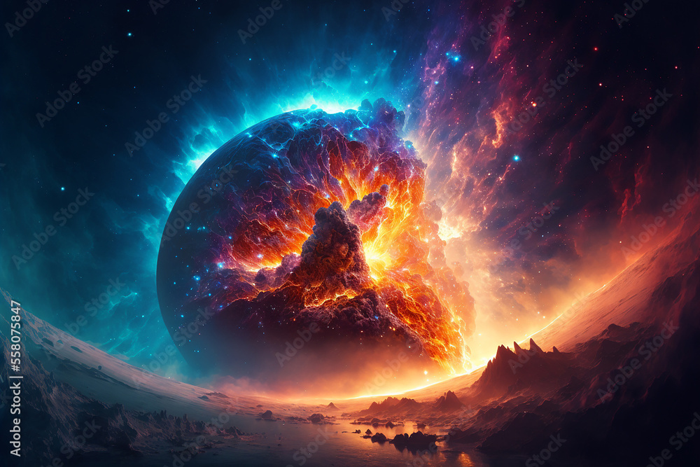 abstract graphic design, wallpaper background, a glorious galaxy rise ...