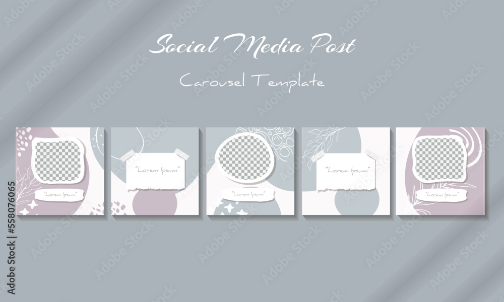 Aesthetic Social media post banner carousel template Stock Vector ...