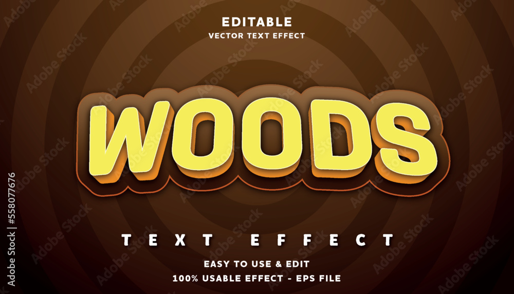 editable wood vector text effect with modern style design usable for ...
