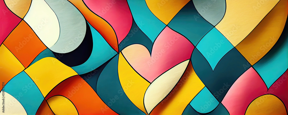 Colorful playful abstract wallpaper panorama background (Generative AI ...