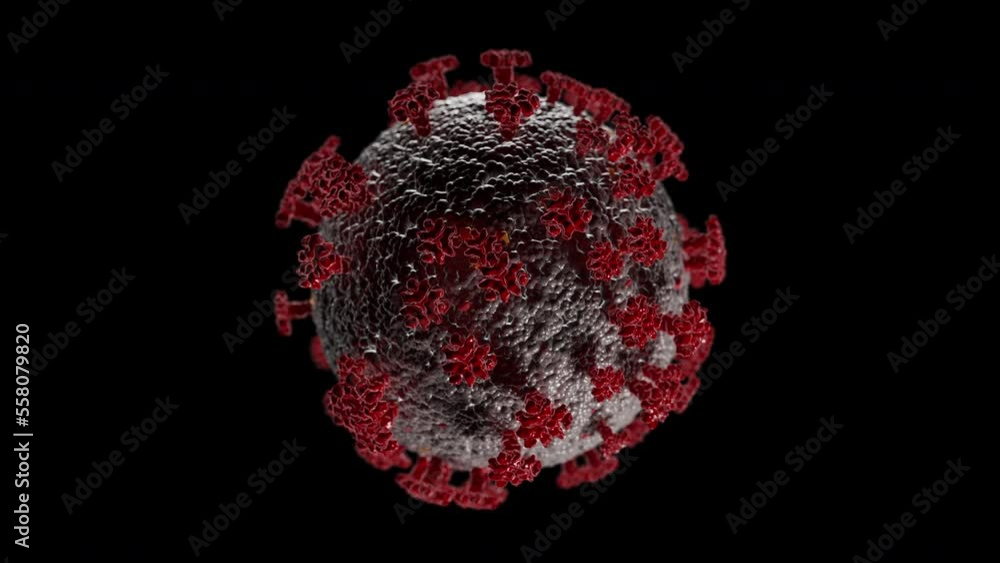 Isolated coronavirus sars COV-2 cell with transparent background. Slow ...