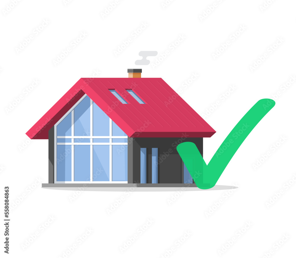 Property home check mark inspection checkmark icon vector or new real ...