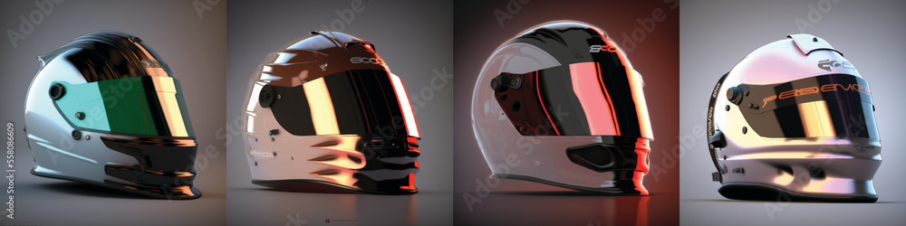 Motorcross motorsports high speed helmet design renders with gradient ...