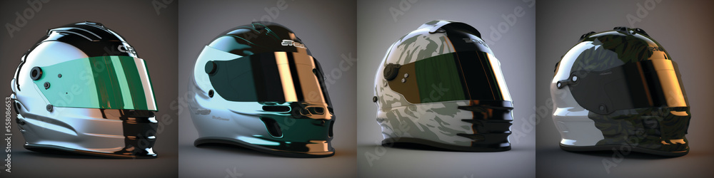 Motorcross motorsports high speed helmet design renders with gradient ...