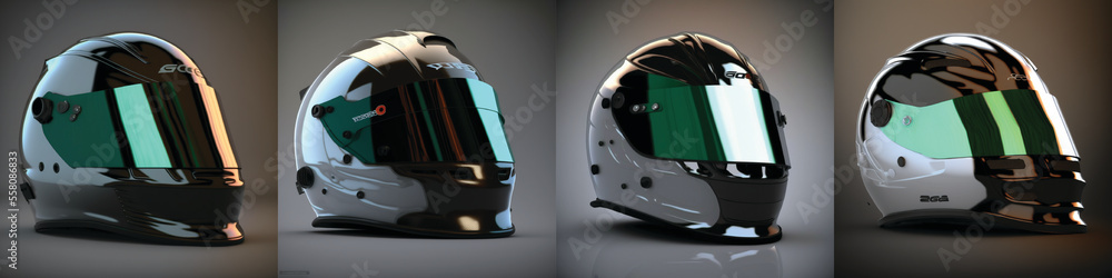 Motorcross motorsports high speed helmet design renders with gradient ...
