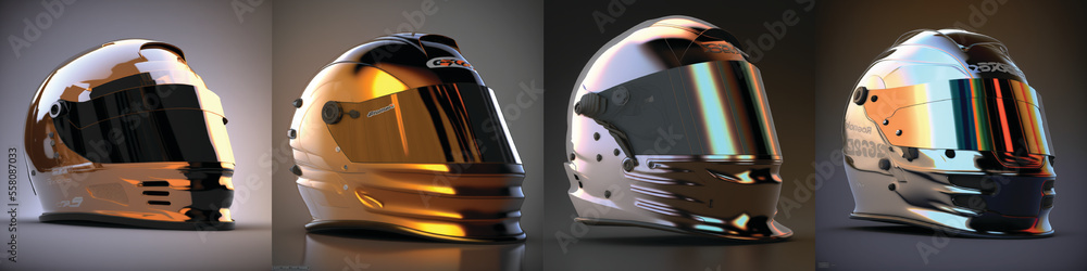 Motorcross motorsports high speed helmet design renders with gradient ...
